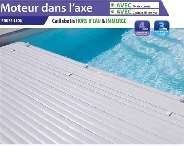 Volet immergé piscine moteur dans l'axe Roussillon II